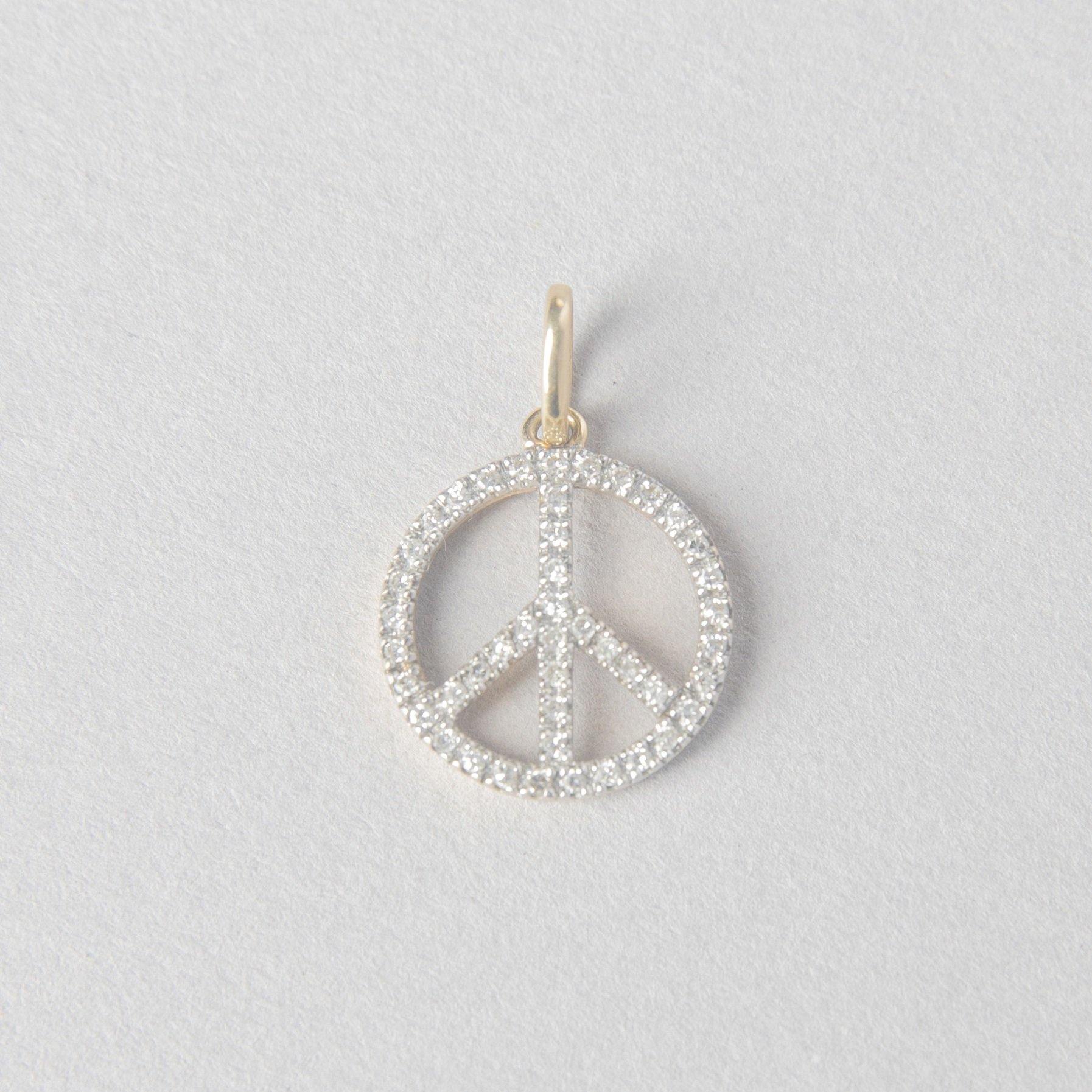 DIAMOND PEACE SIGN NECKLACE